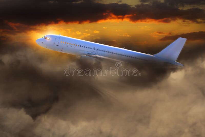 Plane flyinh high stock photo. Image of high, airline - 213086850