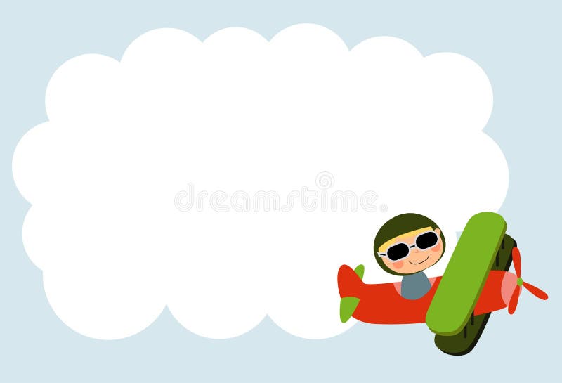 Plane and frame stock vector. Illustration of happy, child - 41993332