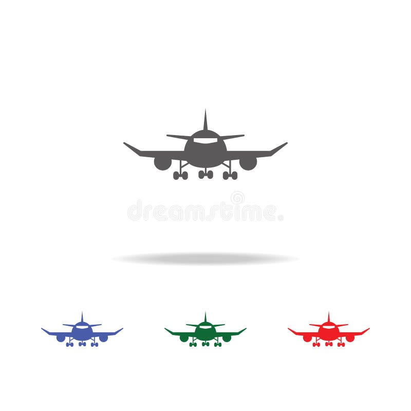 Plane Front View Icon. Elements of Airport Multi Colored Icons. Premium ...