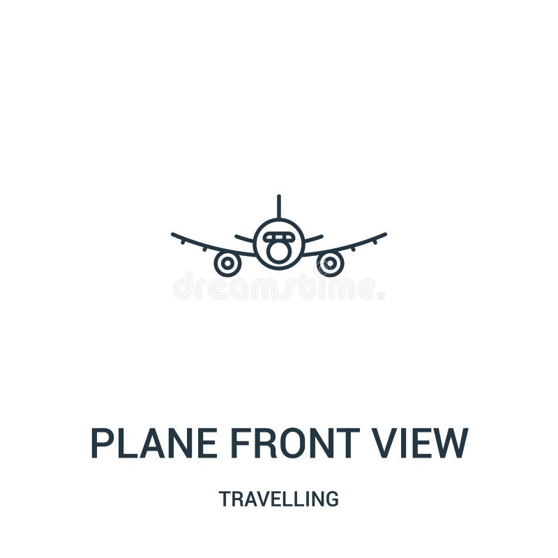Plane Front View Icon Vector from Travelling Collection. Thin Line ...