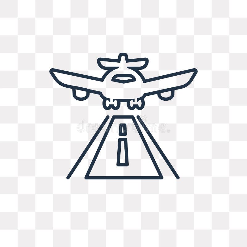 Plane Front View Vector Icon Isolated on Transparent Background, Plane ...