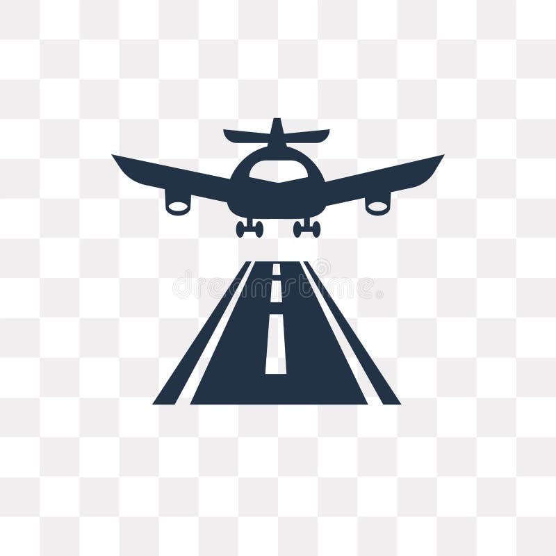 Plane Front View Vector Icon Isolated on Transparent Background, Plane ...