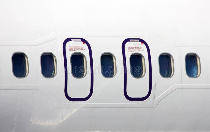 Windows White Airplane Emergency Sign Stock Photos - Free & Royalty ...