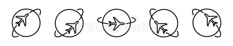 Plane and Globe. Plane Flying Around World Globe Icons. World Globe ...