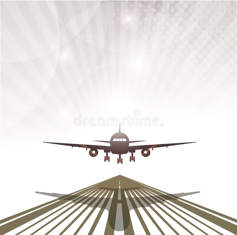 Plane Going To Take Off on an Abstract Background Stock Vector ...