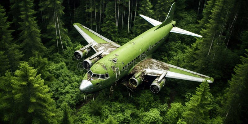 Plane in Green Fores , Concept of Forest Ecology Stock Image - Image of ...
