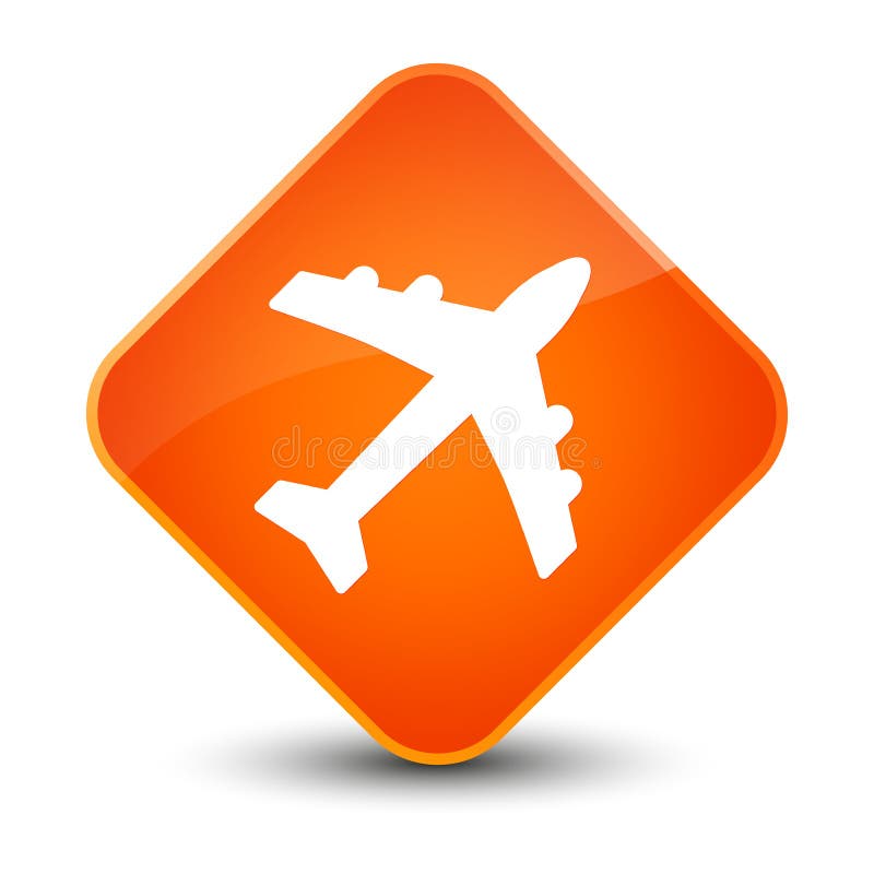 Plane Icon Elegant Orange Diamond Button Stock Illustration ...