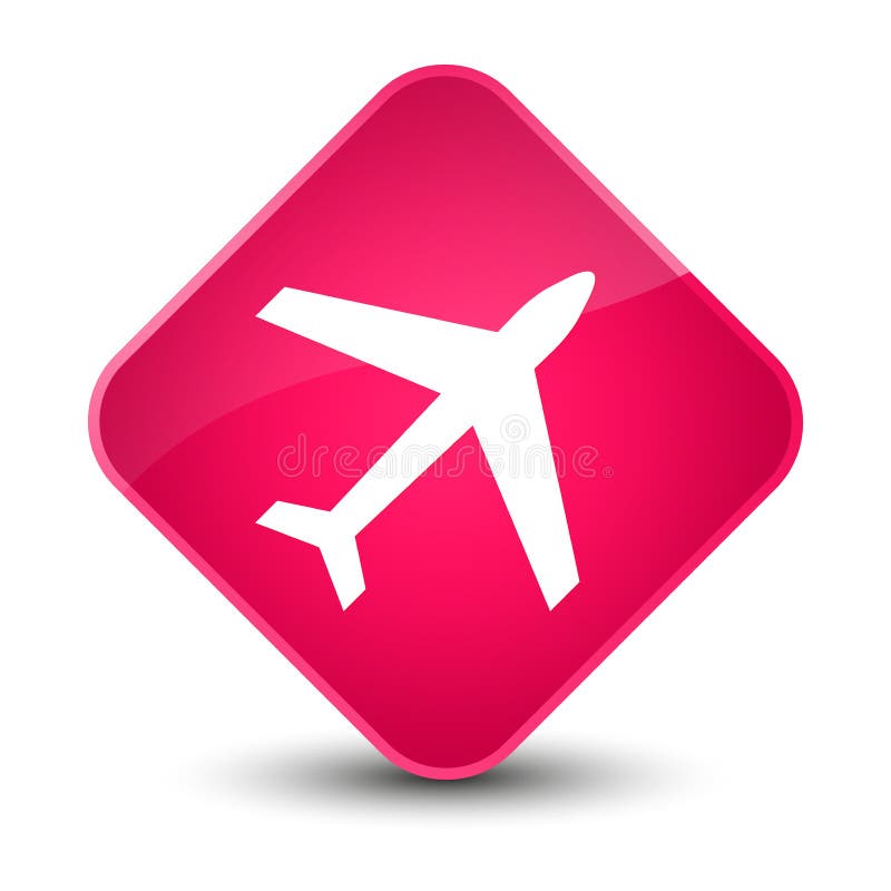 Plane Icon Elegant Pink Diamond Button Stock Illustration ...