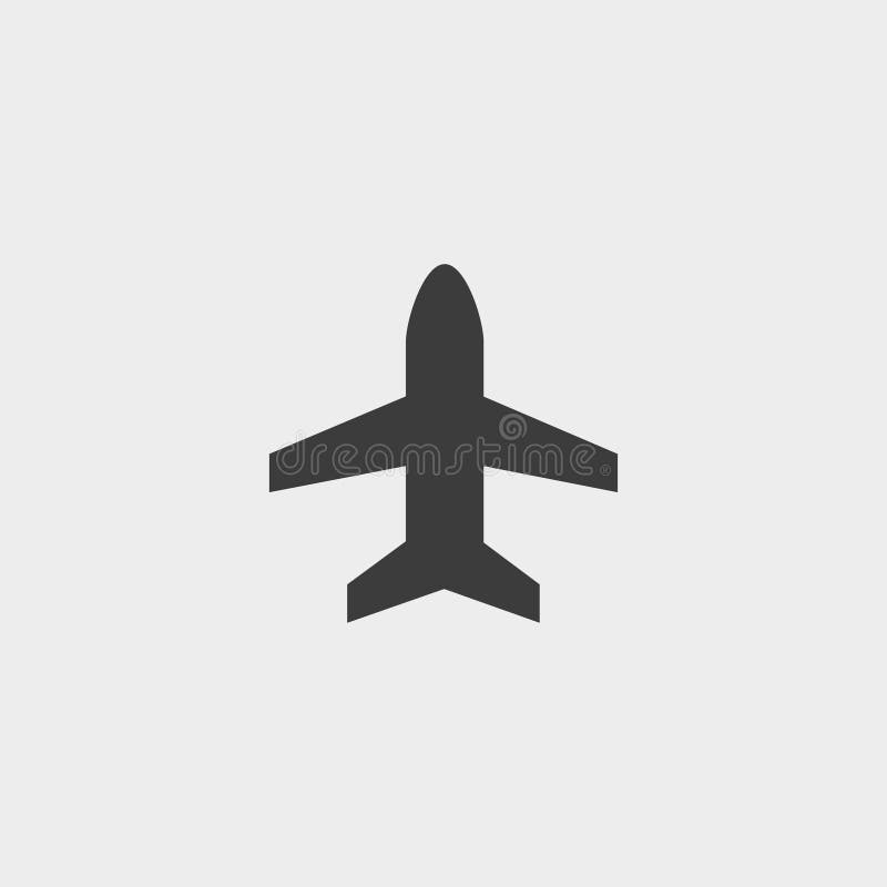 Plane Icon in a Flat Design in Black Color. Vector Illustration Eps10 ...