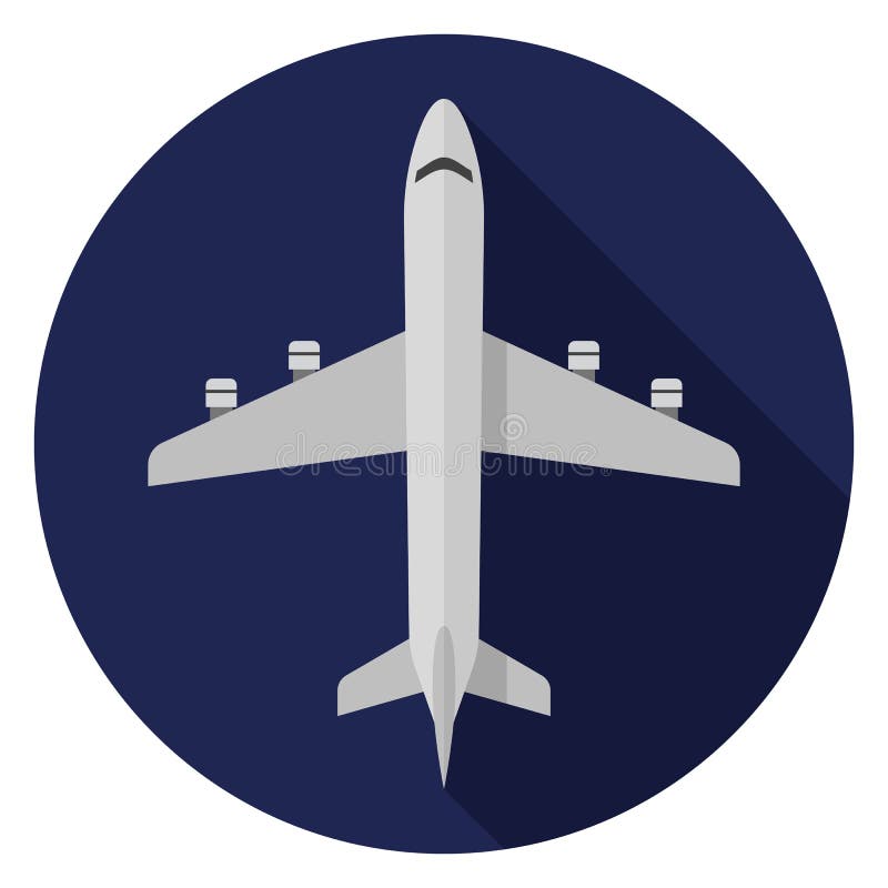 Plane icon in flat design. stock illustration. Illustration of airplane ...