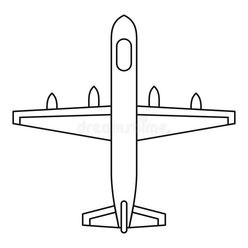Plane icon, outline style stock vector. Illustration of aircraft - 79269458