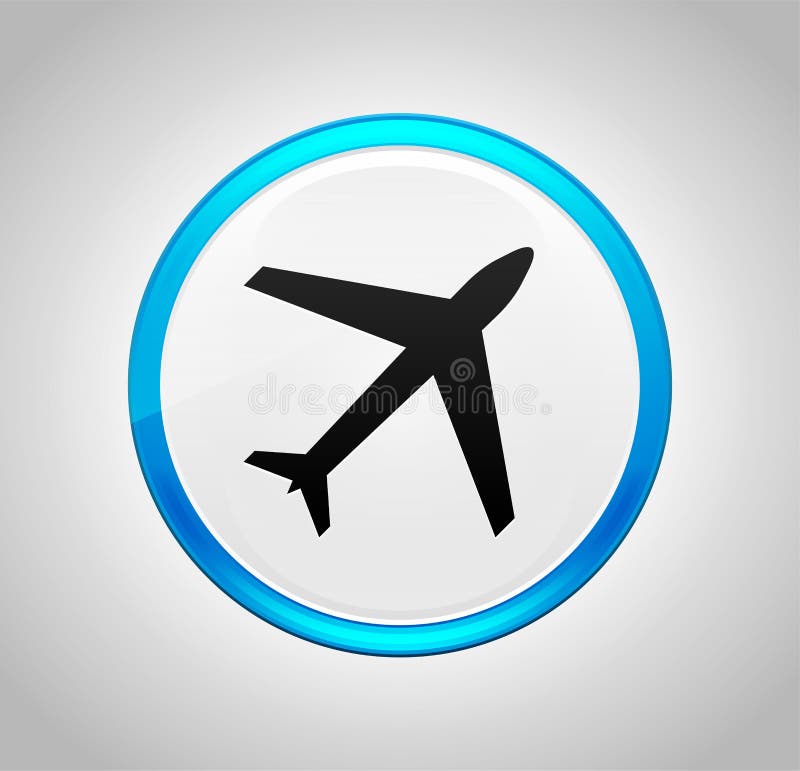 Plane Icon Round Blue Push Button Stock Illustration - Illustration of ...