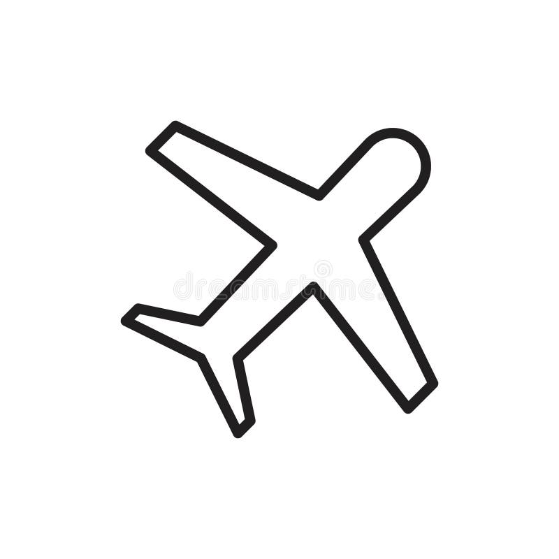 Plane Icon Simple Thin Outline Stock Illustration - Illustration of ...