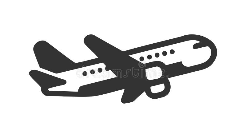 Plane Icon Vector, Solid Illustration, Pictogram Isolated on White ...