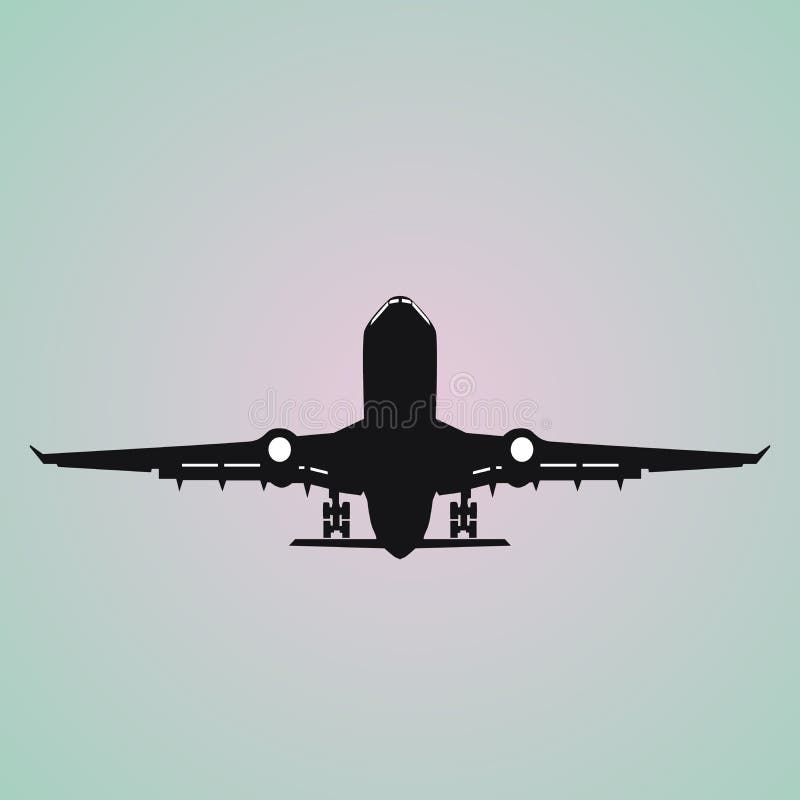 Plane Icon Vector, Solid Logo Illustration, Pictogram Isolated on Blue ...