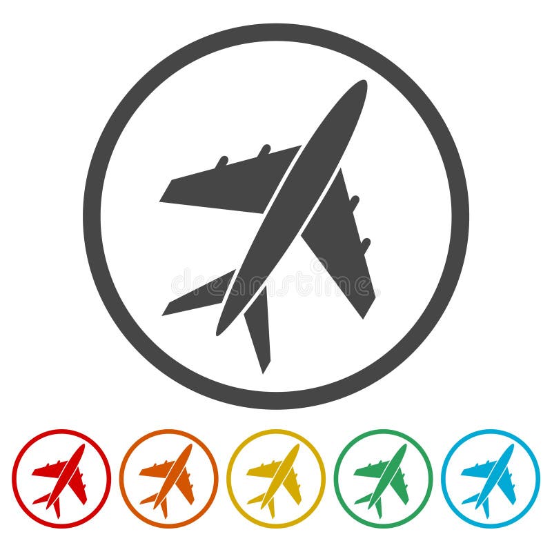 Plane icons set stock vector. Illustration of long, flat - 140347959