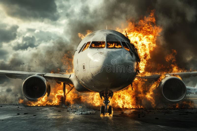 Plane Ignition: the Dramatic Scene of an Aircraft Catching Fire on the ...