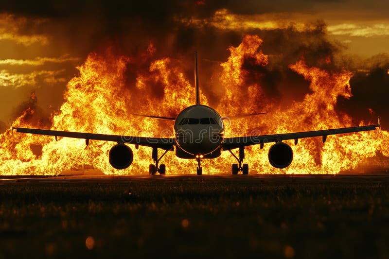 Plane Ignition: the Dramatic Scene of an Aircraft Catching Fire on the ...