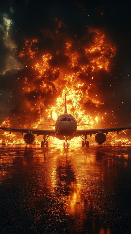 Plane Ignition: the Dramatic Scene of an Aircraft Catching Fire on the ...