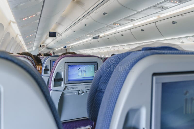Plane Interior Perspective View Editorial Photo - Image of seat, class ...