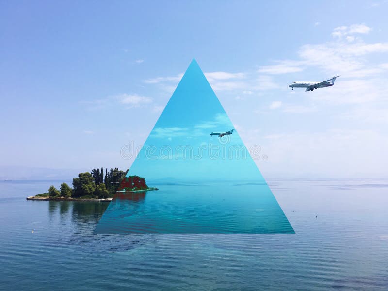 Plane with island stock image. Image of summer, approaching - 91564315