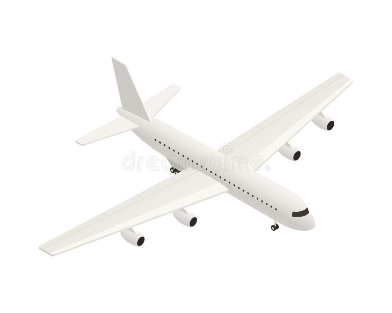 Plane Isometric Illustration Stock Vector - Illustration of passenger ...