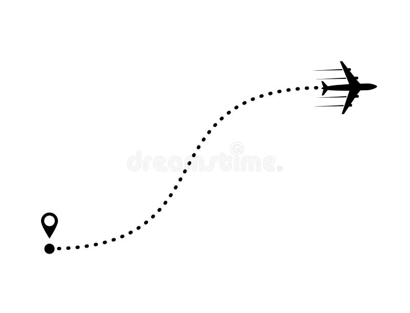 Plane and its track stock vector. Illustration of flight - 141406695