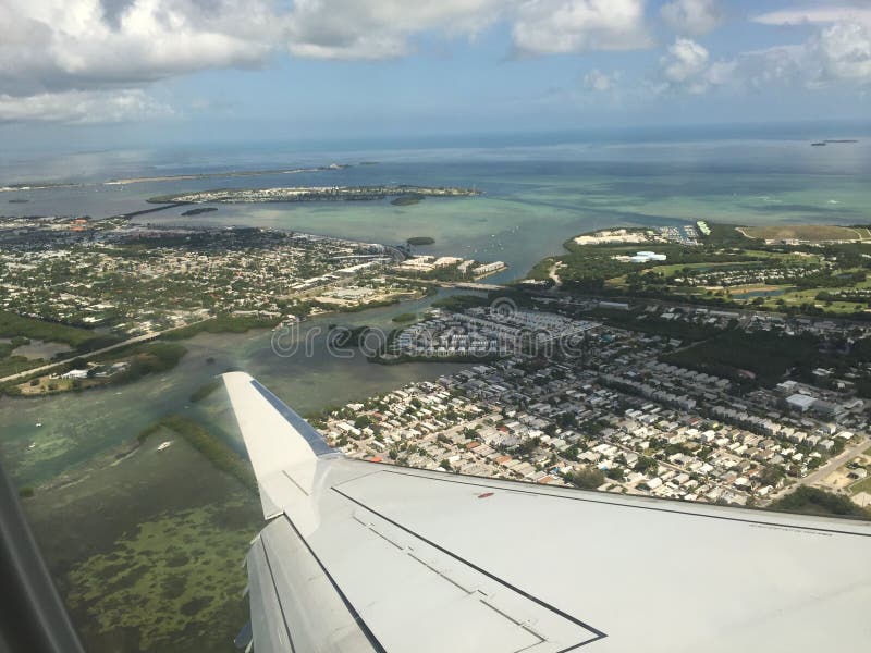 Plane in Key West Over Ocean Stock Photo - Image of aerial, florida ...