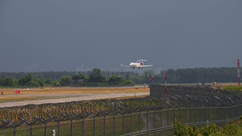 Plane landed on the runway stock video. Video of flying - 121253611
