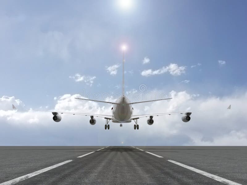 Plane landing stock illustration. Illustration of plane - 12722505