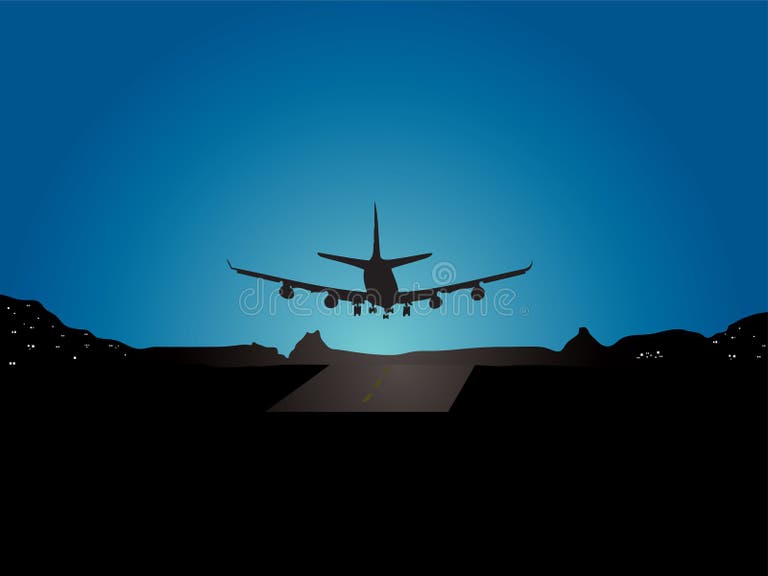 Airplane Landing Lights Stock Illustrations – 2,368 Airplane Landing ...