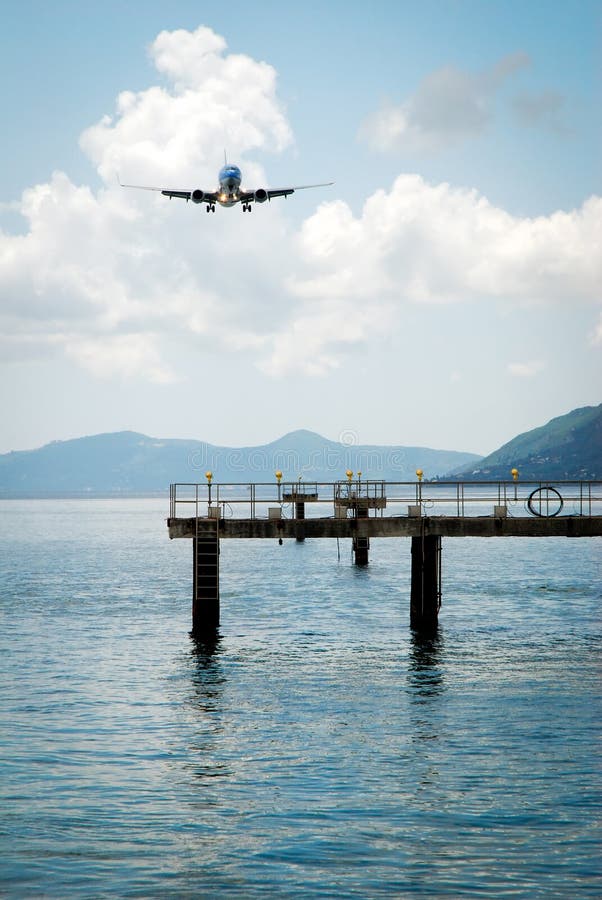 Plane landing stock image. Image of mediterranean, plane - 26120139