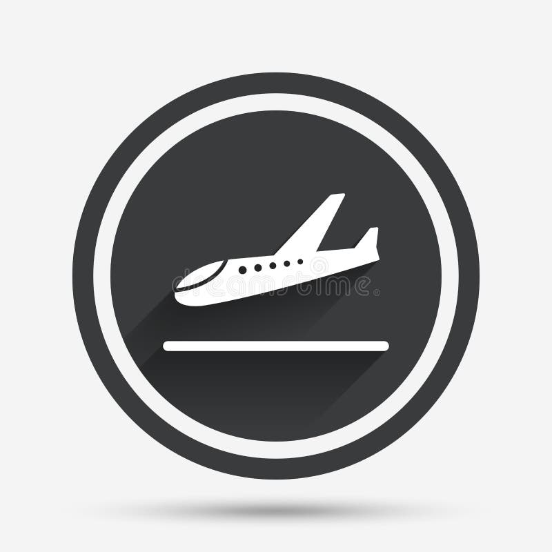 Plane Landing Icon. Airplane Transport Symbol Stock Vector ...