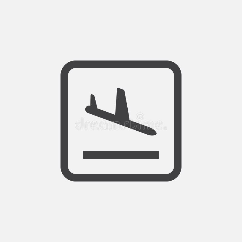 Plane Landing Icon Vector Illustration Isolated on White . Stock Vector ...