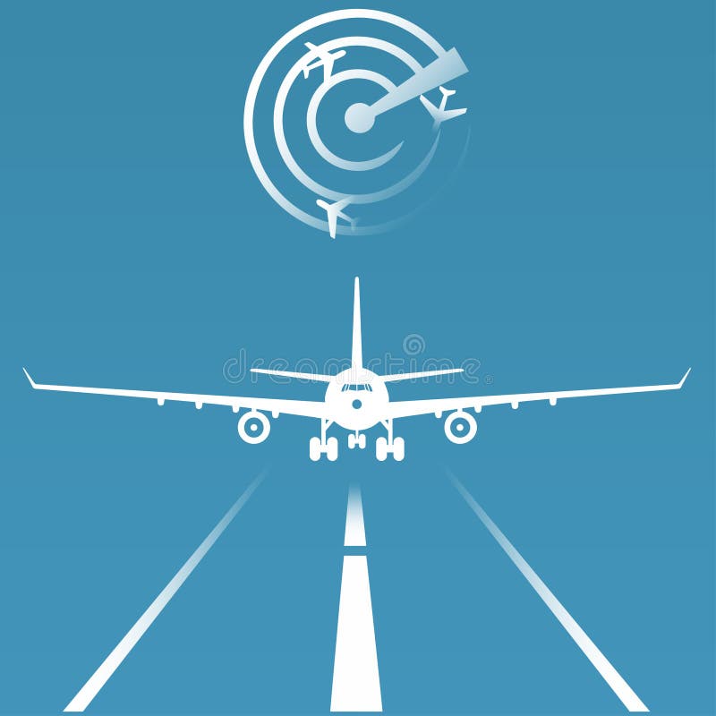 Plane Landing and Radar, Vector Stock Vector - Illustration of symbol ...
