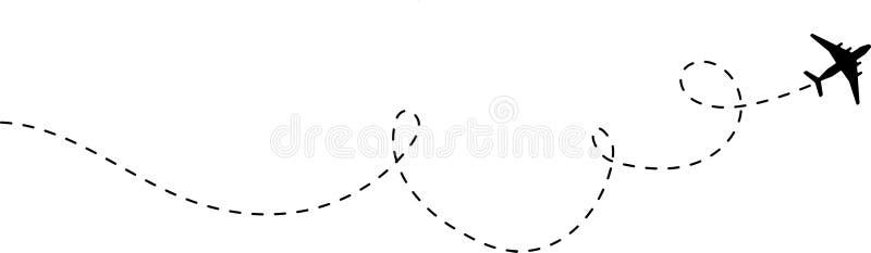 Plane with Line and Blank for Text. Continuous One Line Drawing ...