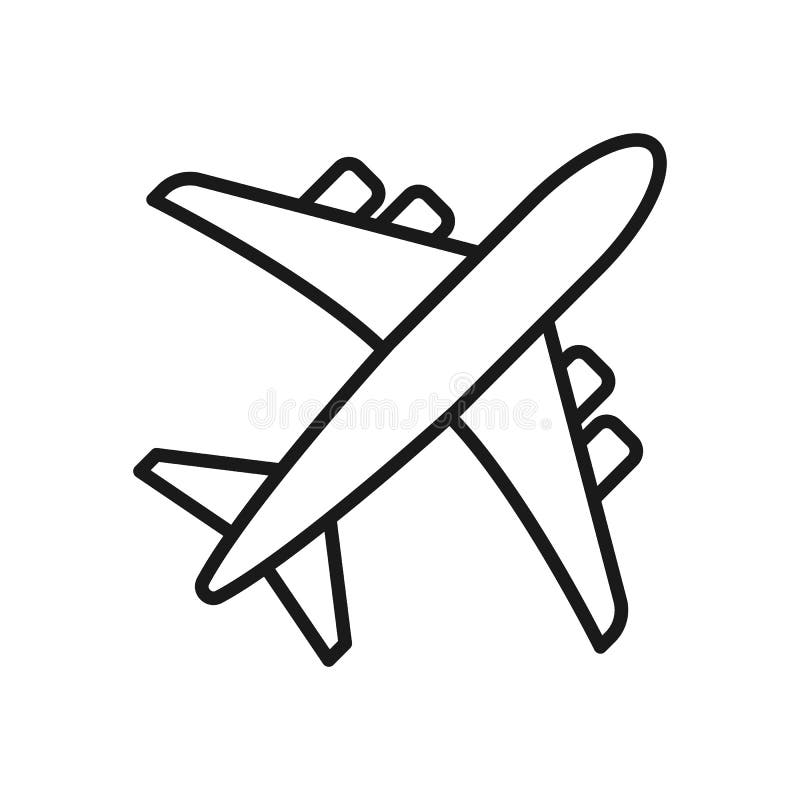 Plane Line Icon. Flight Outline Vector Illustration Stock Vector ...