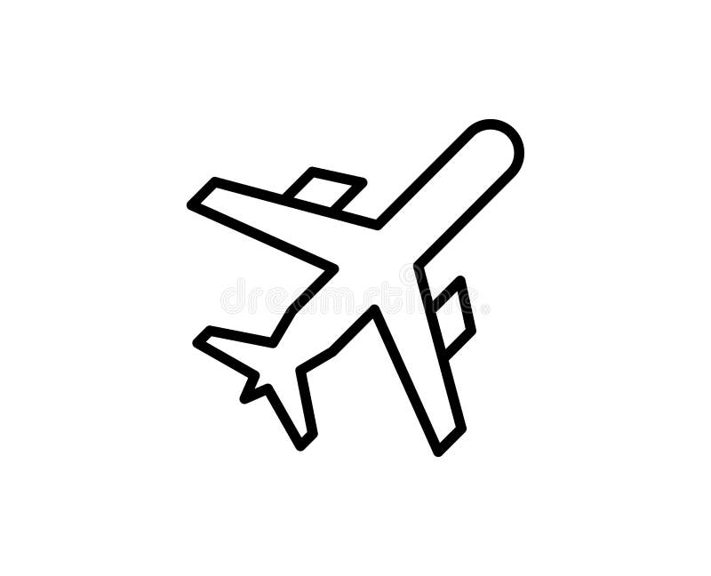 Plane line icon stock vector. Illustration of black - 194349002