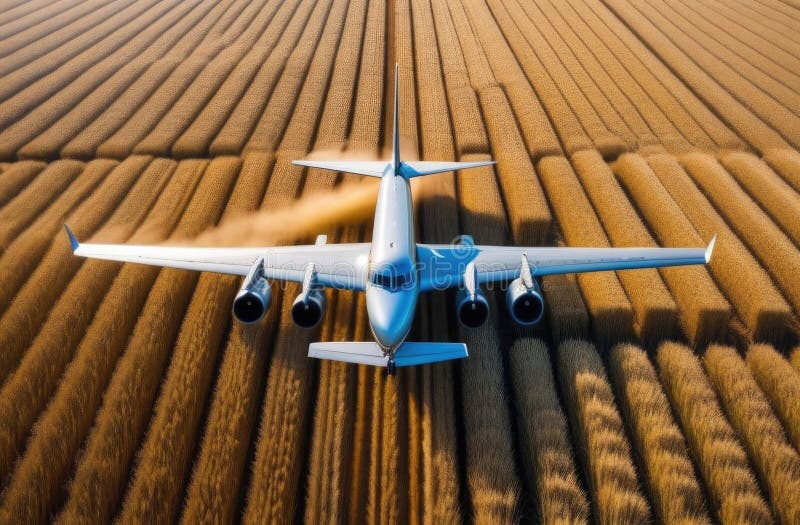 The Plane Made an Emergency Landing in a Field Stock Photo - Image of ...