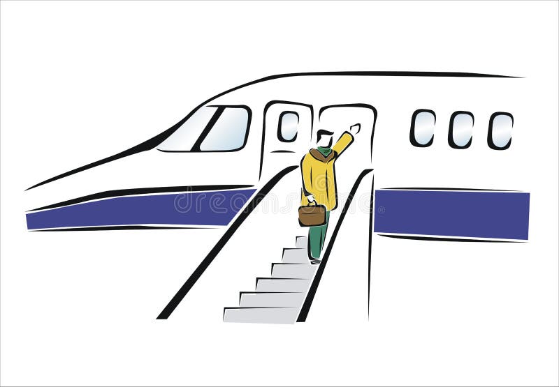 Goodbye to a pilot stock illustration. Illustration of pilot - 11965343