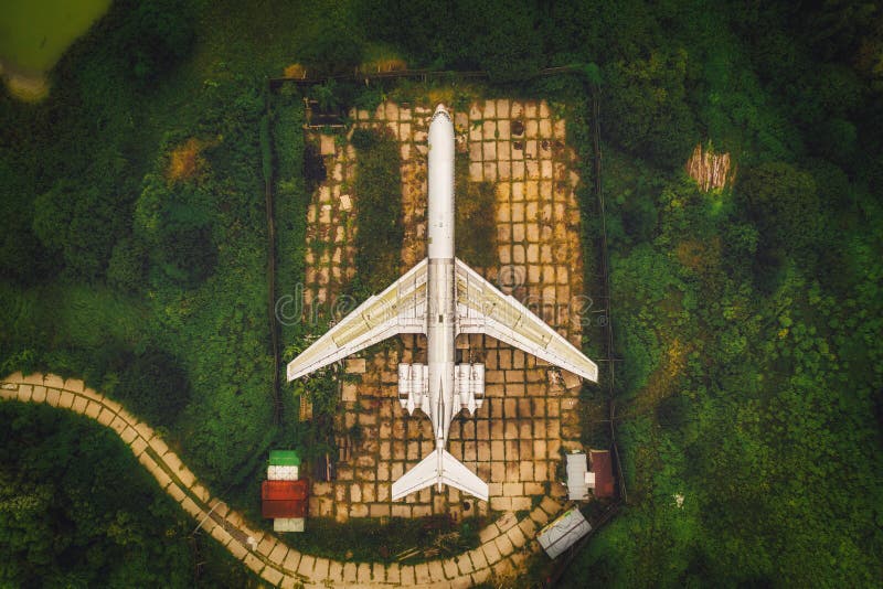Plane - Museum on a Concrete Platform among the Forest - Top View ...