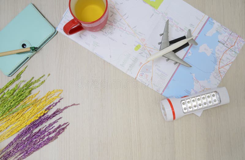 Plane Models with Maps Based on Travel Concepts Stock Image - Image of ...