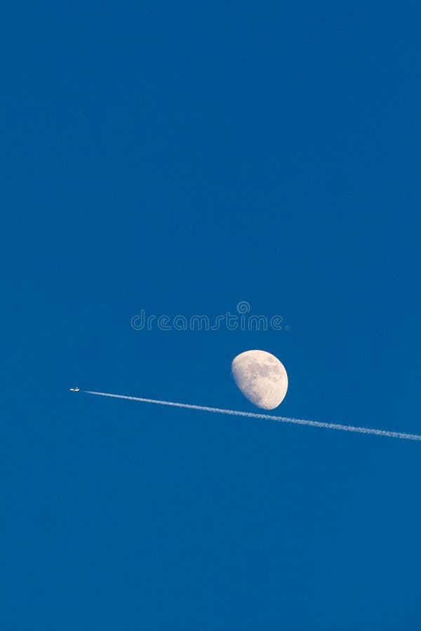 Plane and Moon stock image. Image of airline, fast, business - 4973215