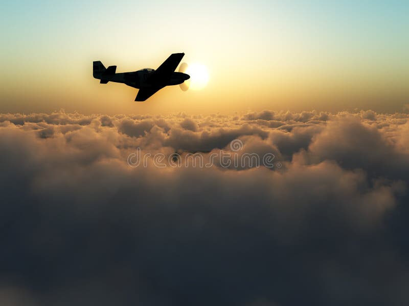 Plane Over the Clouds stock photo. Image of airplane, flight - 7374984