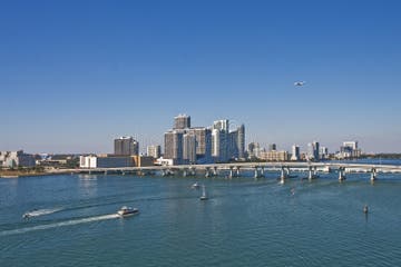 Plane Over Miami stock photo. Image of plane, airport - 13043674