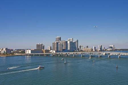 Plane Over Miami stock photo. Image of plane, airport - 13043674