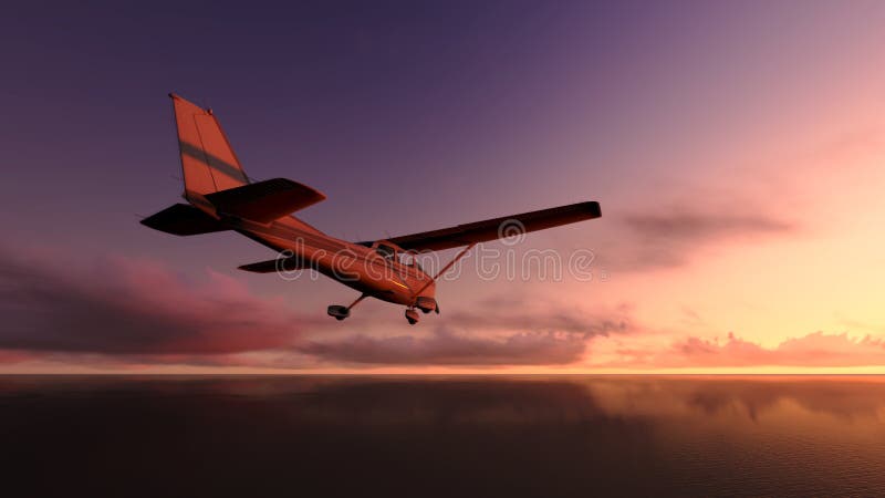 Plane over the ocean. stock image. Image of scenery, ocean - 35264399
