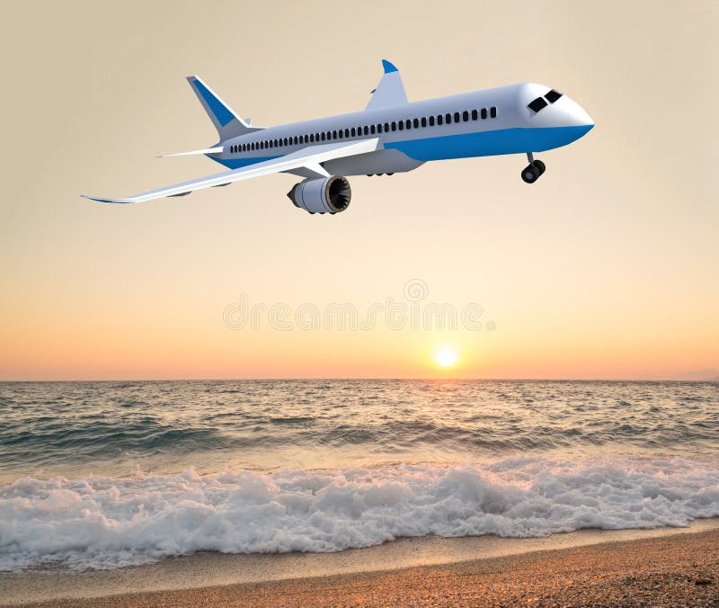 Plane from Paper in the Sky and Clouds - 3d Rendering Stock Image ...