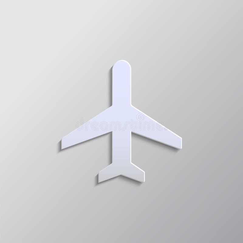 Plane Paper Style, Vector Icon. Grey Color Vector Background Stock ...