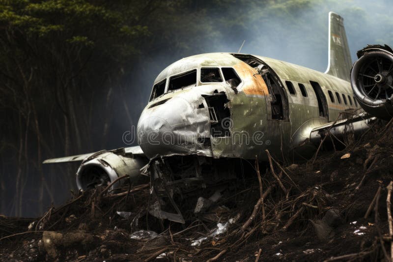 A Plane Parked on the Ground, Resting in a Patch of Dirt, the Plane ...